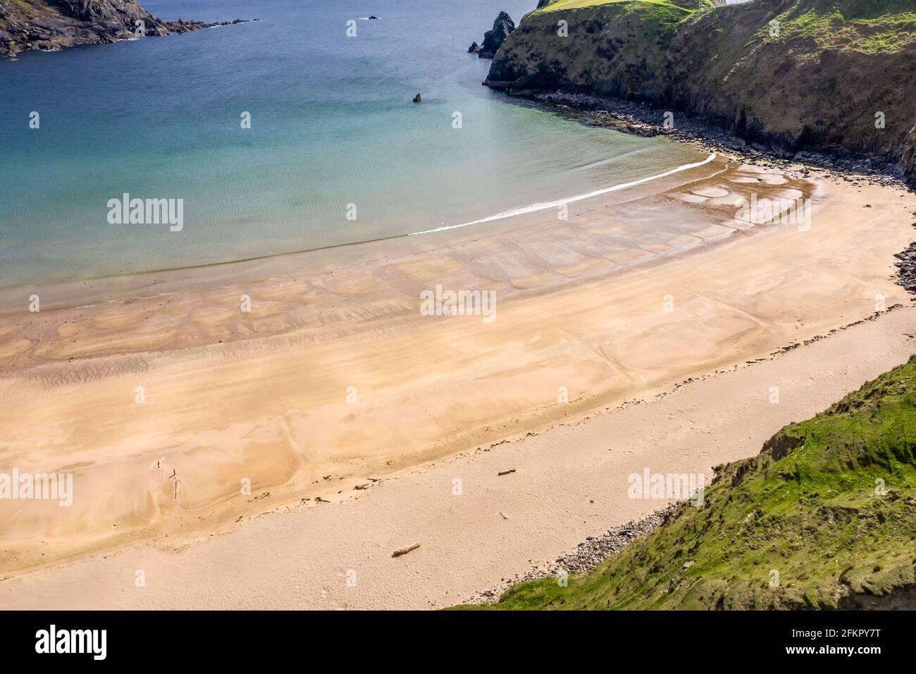 Aerial view of the Silver Strand in County Donegal - Ireland Stock ...