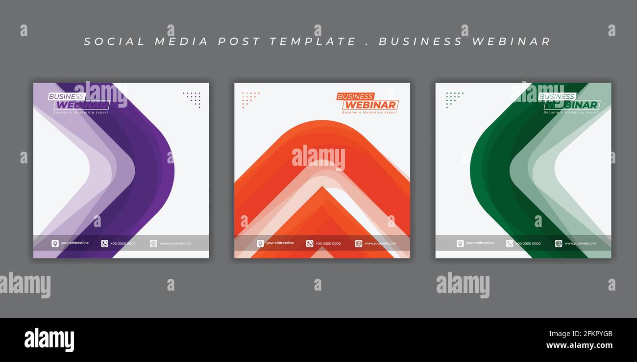 Set of social media post template with simple shape design. simple ...