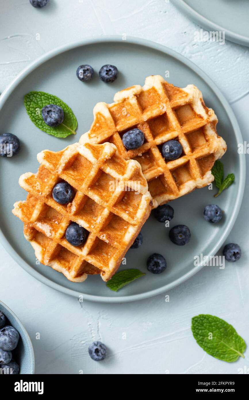Vertical shot of commercial food photography with waffles and ...