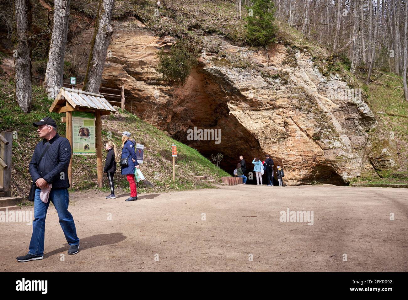 Popular tourist destination Gutman's Cave in Sigulda Latvia Stock Photo ...