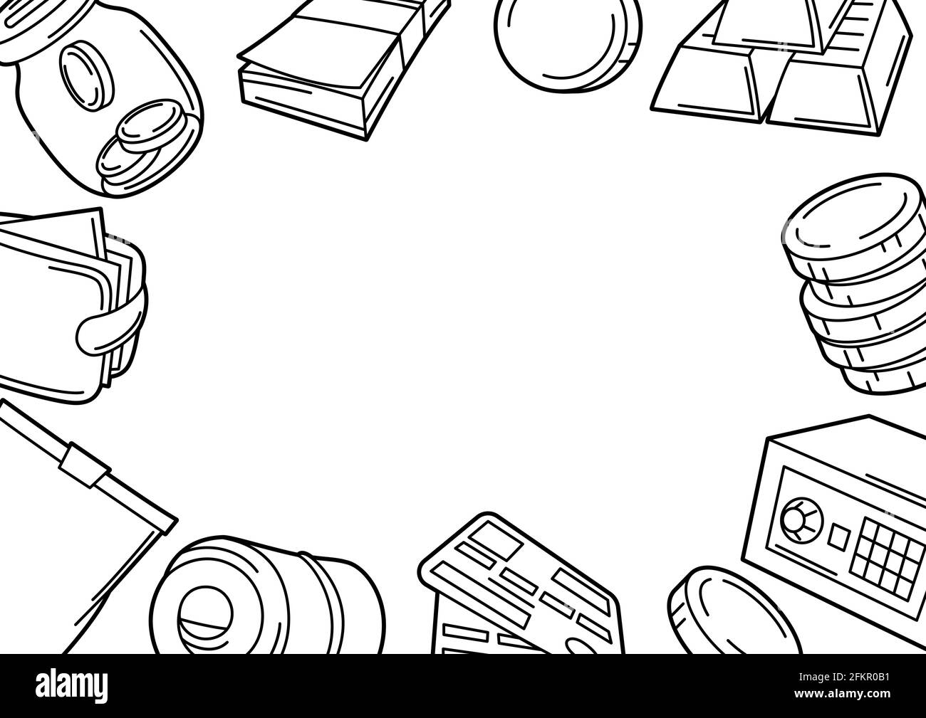Banking frame with money icons. Business concept with finance items ...
