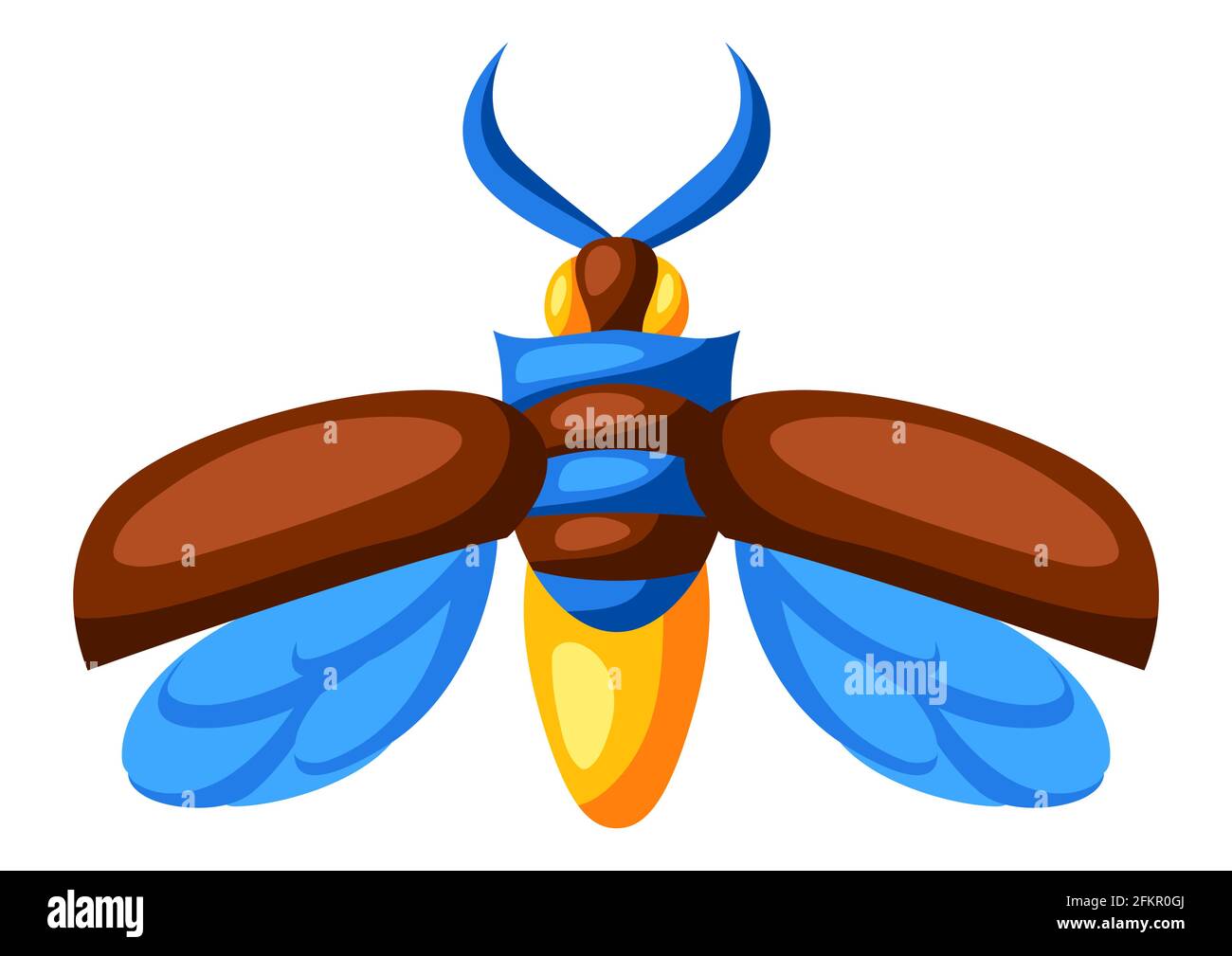 Illustration of colorful beetle. Stylized decorative insect Stock ...