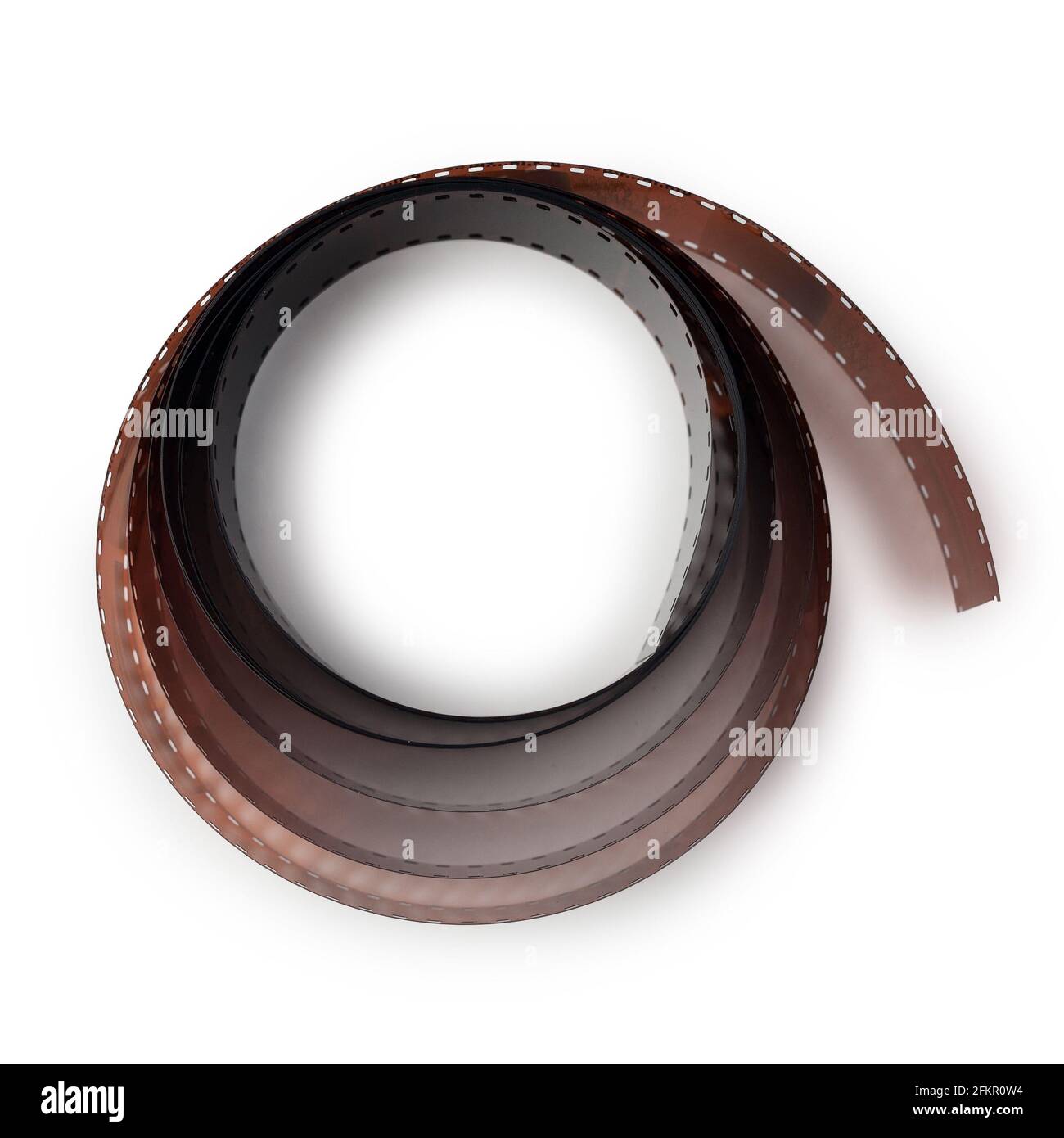 Rolling film 35mm side view isolated on white background. Tape stripe ...