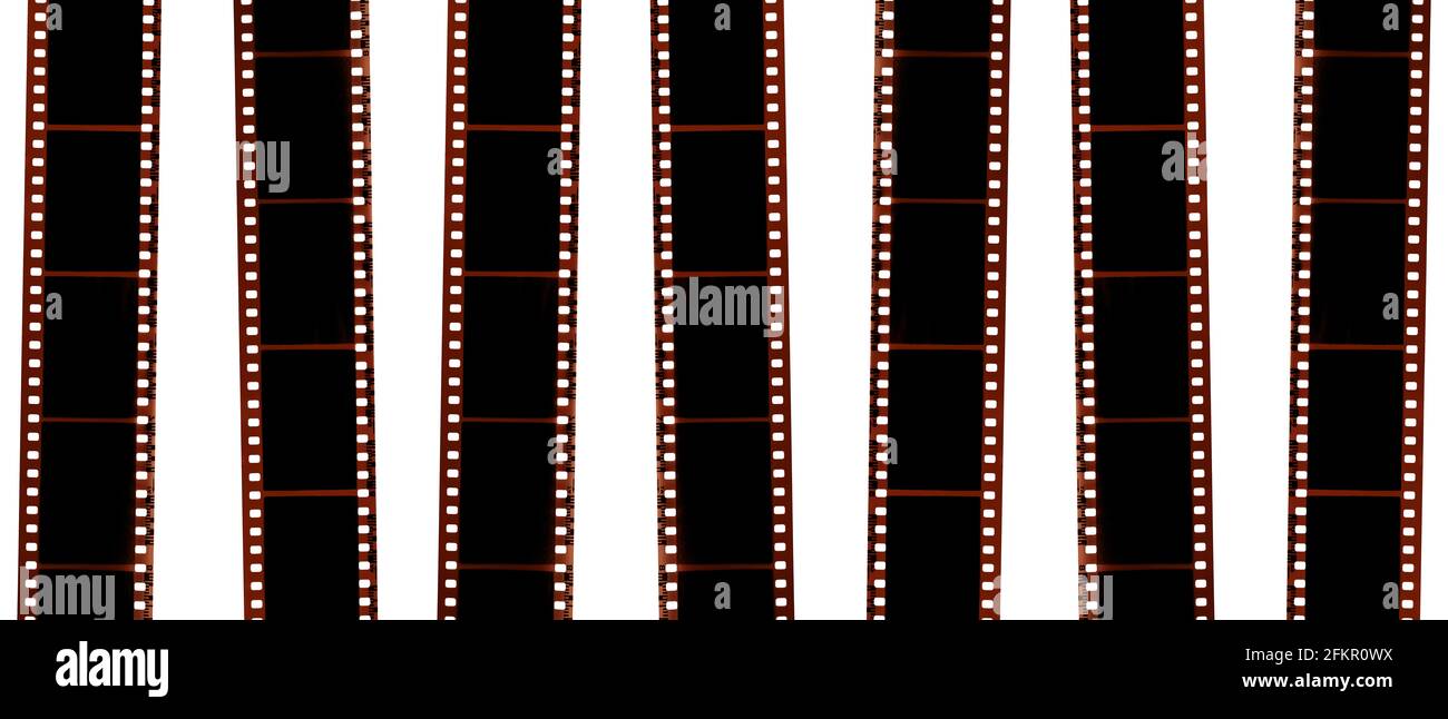 35mm tape strip film isolated on white background Stock Photo - Alamy
