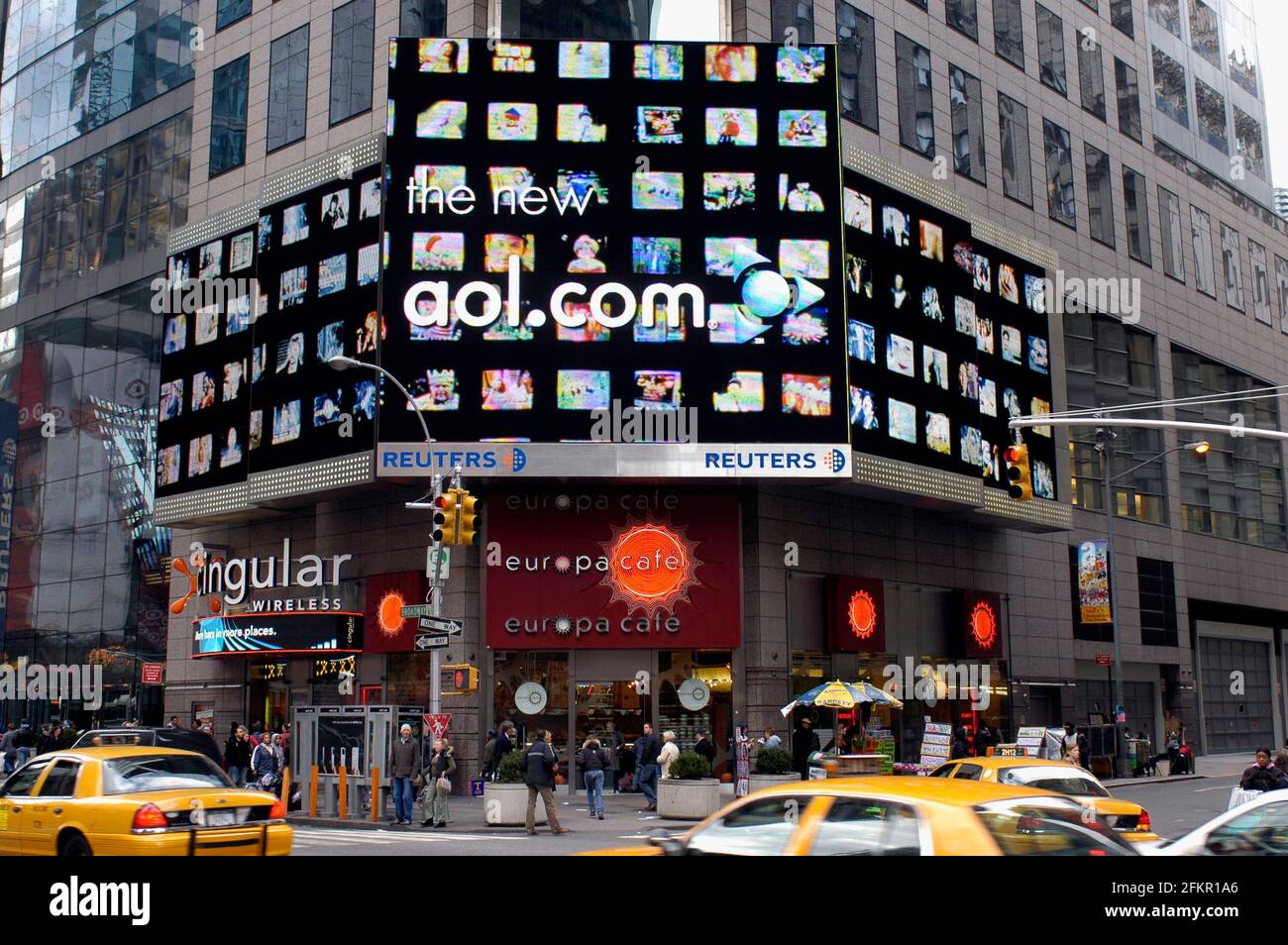 New York, USA. 29th Oct, 2005. AOL advertising in Times Square on the ...
