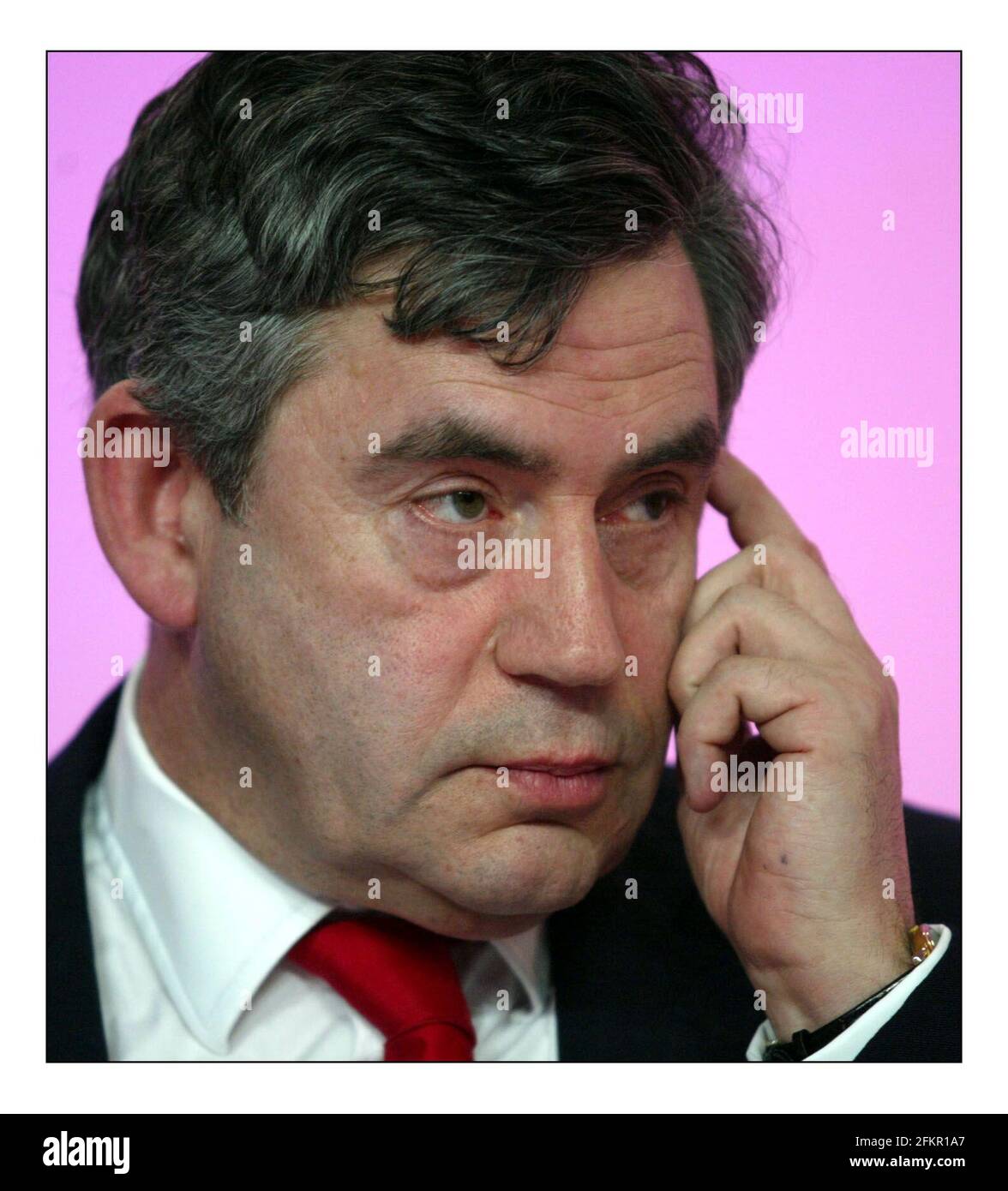 Tony Blair and Gordon Brown at their early morning Press Conf.pic David ...