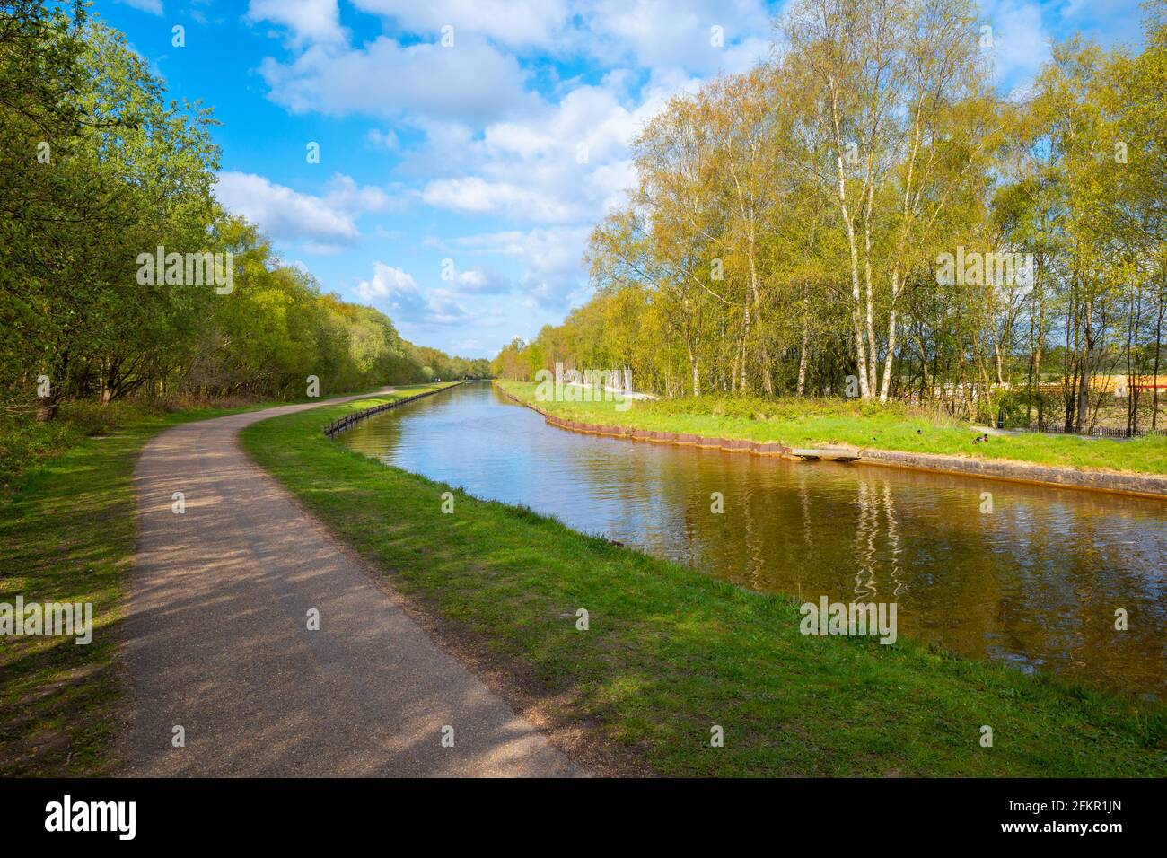 Famous Bridgewater canal Greater Manchester and tow path on a sunny day ...