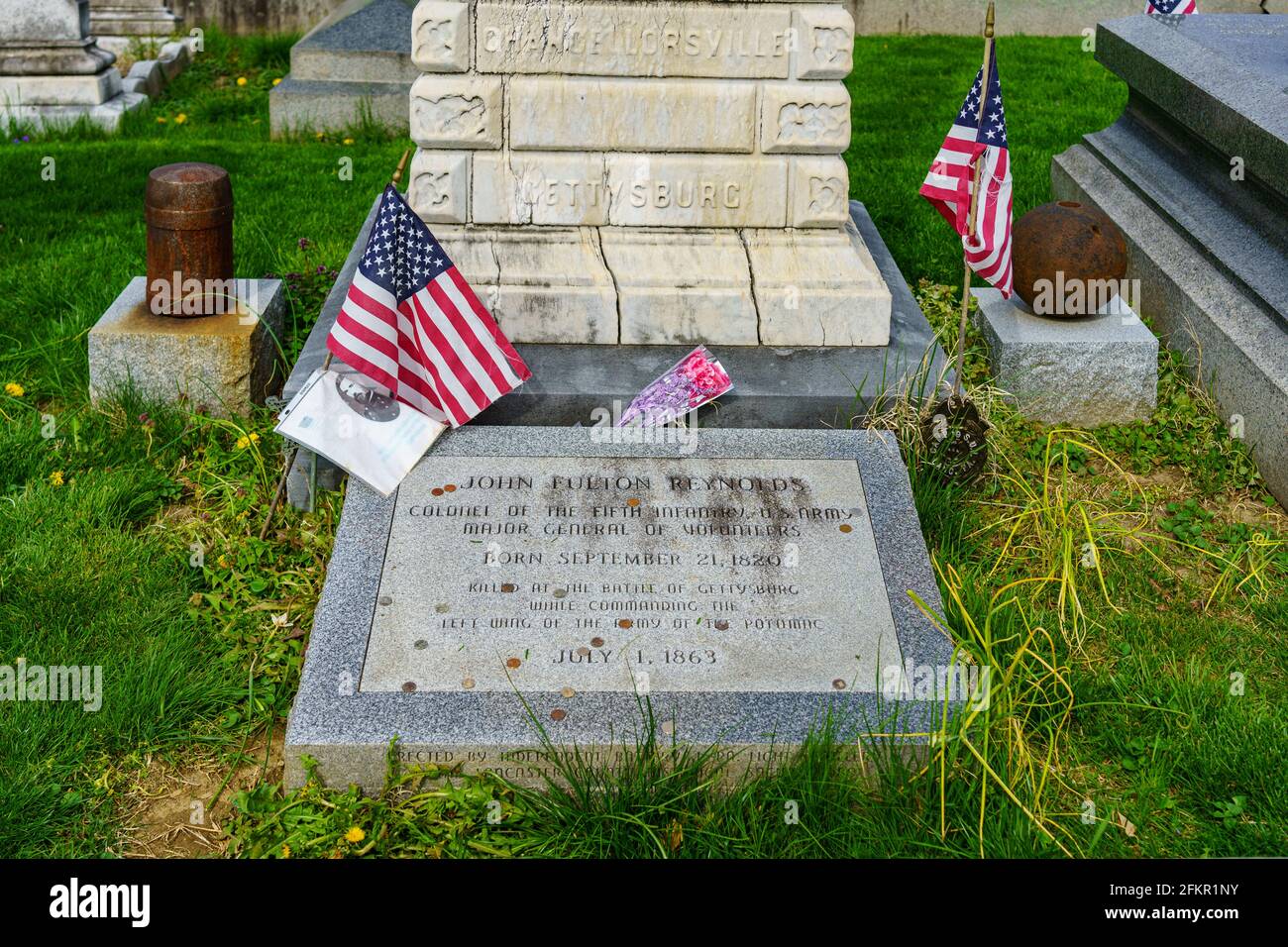 Lancaster, PA, USA - April 20, 2021: The gravesite of Major General ...