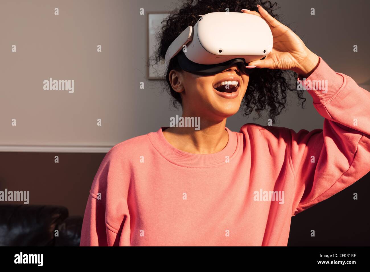 Wearing vr goggles hi-res stock photography and images - Alamy