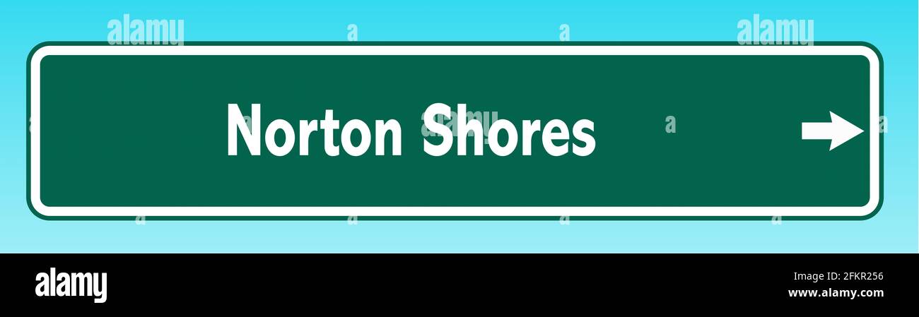 A graphic illlustration of an American road sign pointing to Norton ...