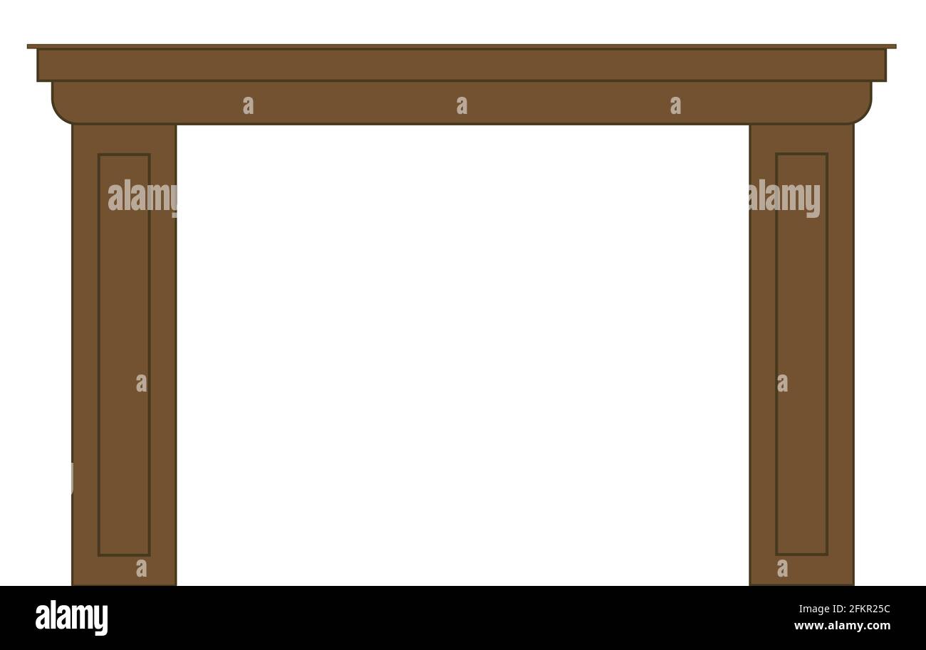 A graphic illustration of A Wooden mantle piece for use as an icon ...