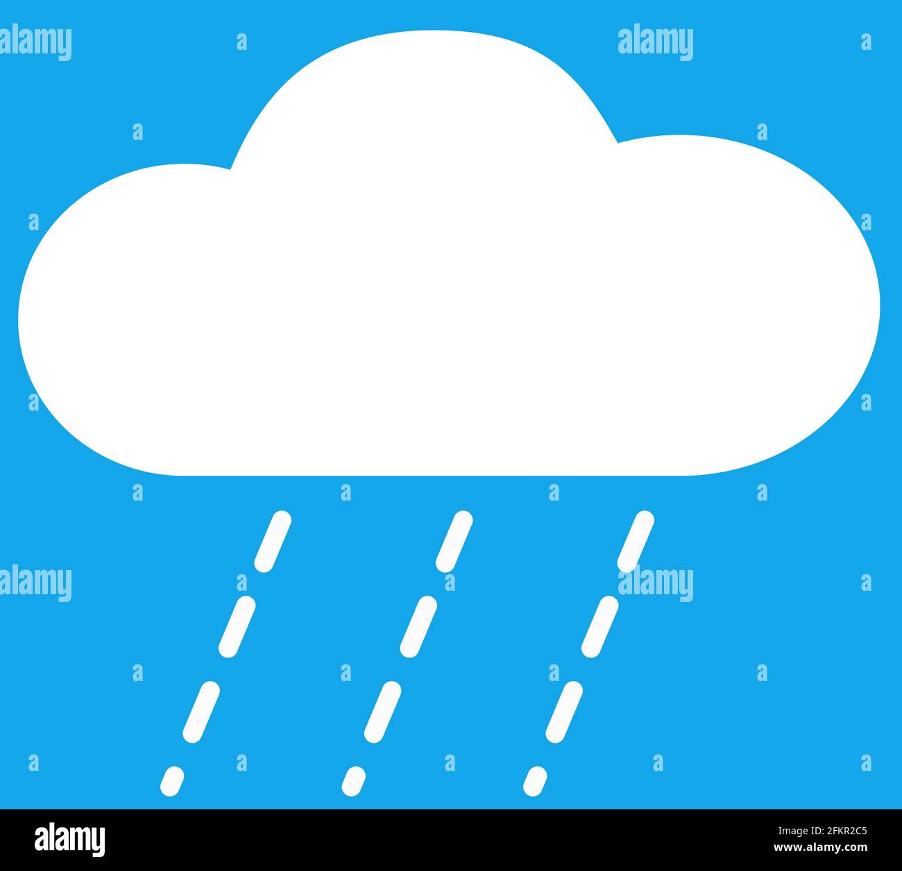 A graphic illustration of A weather symbol of rain for use as an icon ...