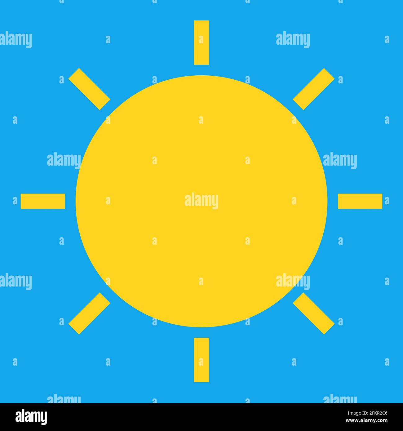 A graphic illustration of A weather symbol of sunshine for use as an ...