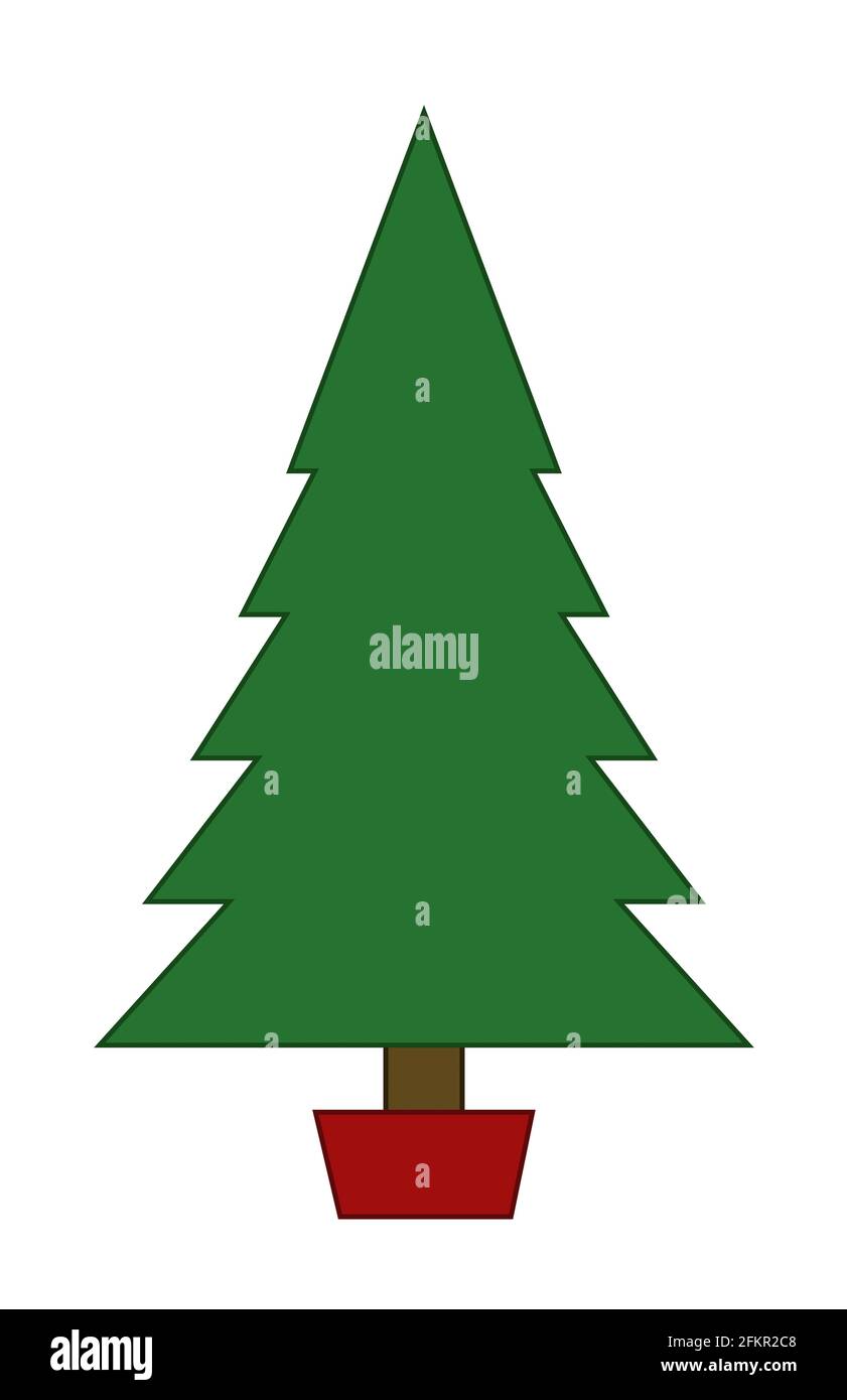 A graphic illustration of An undecorated Christmas Tree for use as an ...