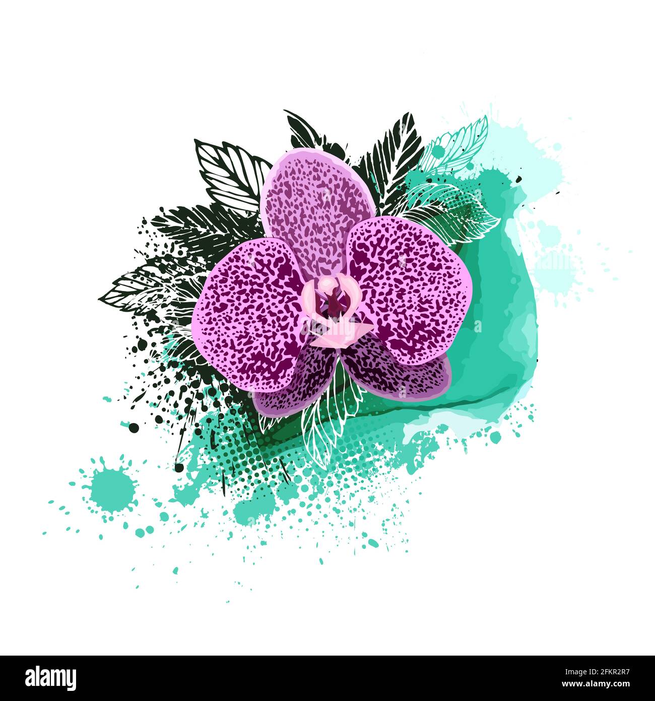Abstraction with orchid flower. Vector illustration Stock Vector Image ...