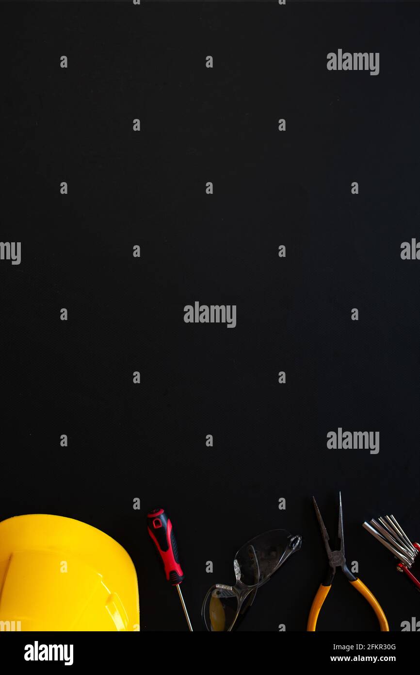 Builder's and construction worker/industry background frame Stock Photo ...