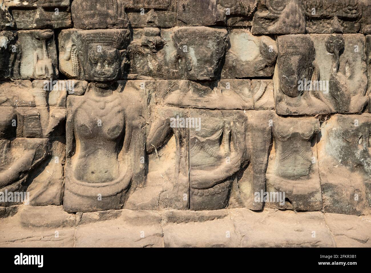 Bas-relief detail, Leper King Terrace, Angkor Thom, Angkor ...