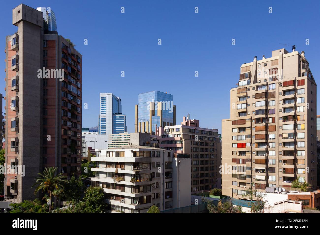 Tall apartment buildings on sunny day. Residential neighborhood in ...