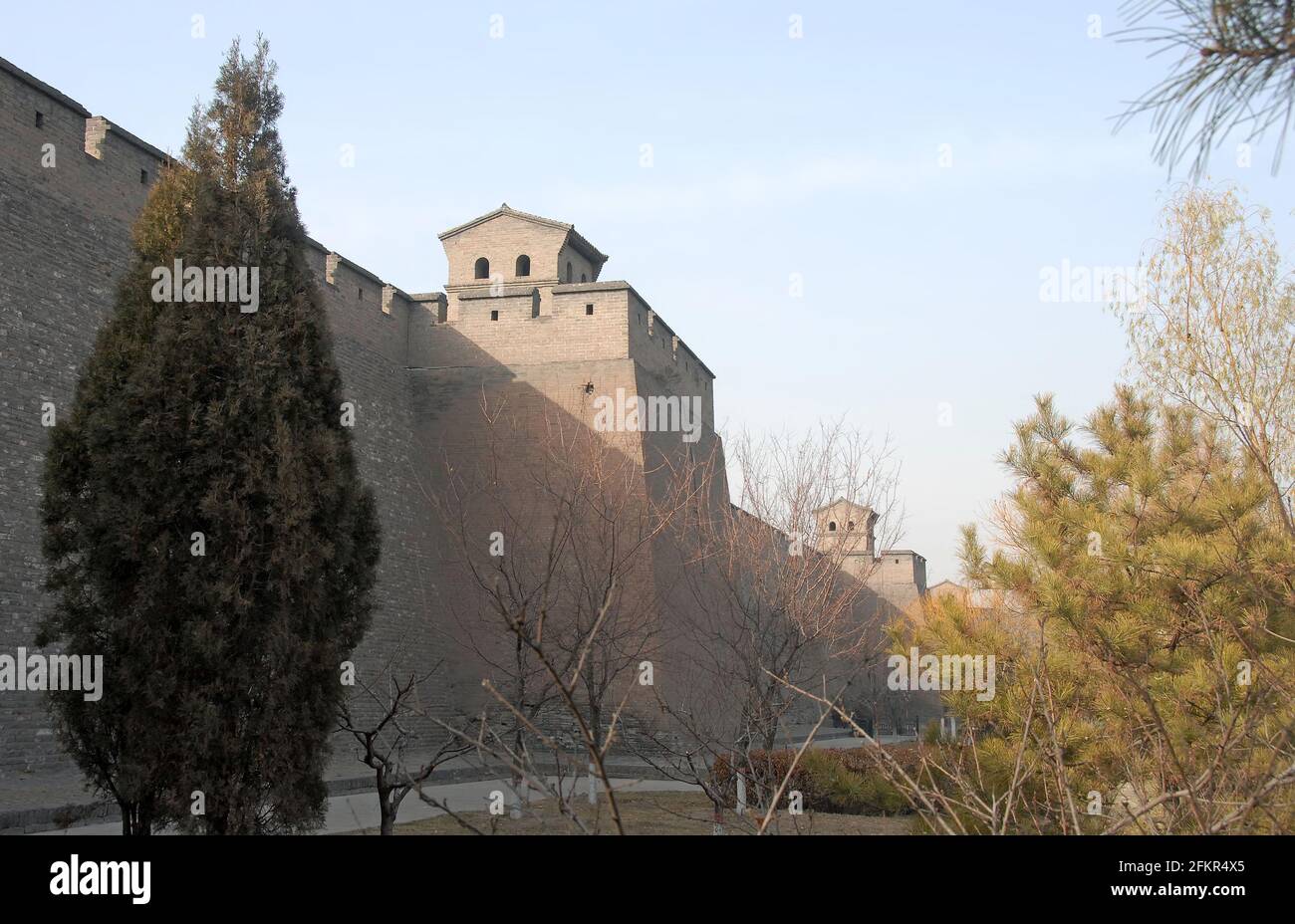 Pingyao in Shanxi Province, China. Pingyao city wall and watchtowers ...