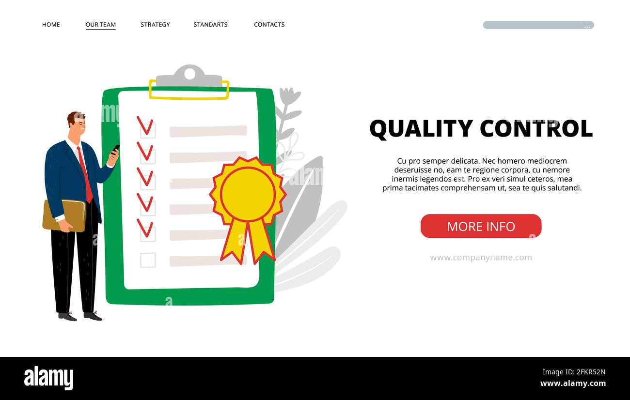 Landing page quality control. The manager carries out quality control ...