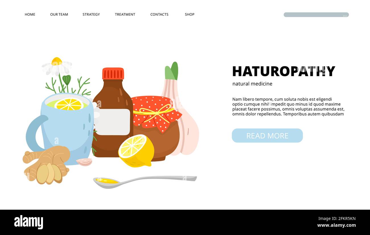 Naturopathy landing page. Traditional medicine, homeopathy. Natural ...