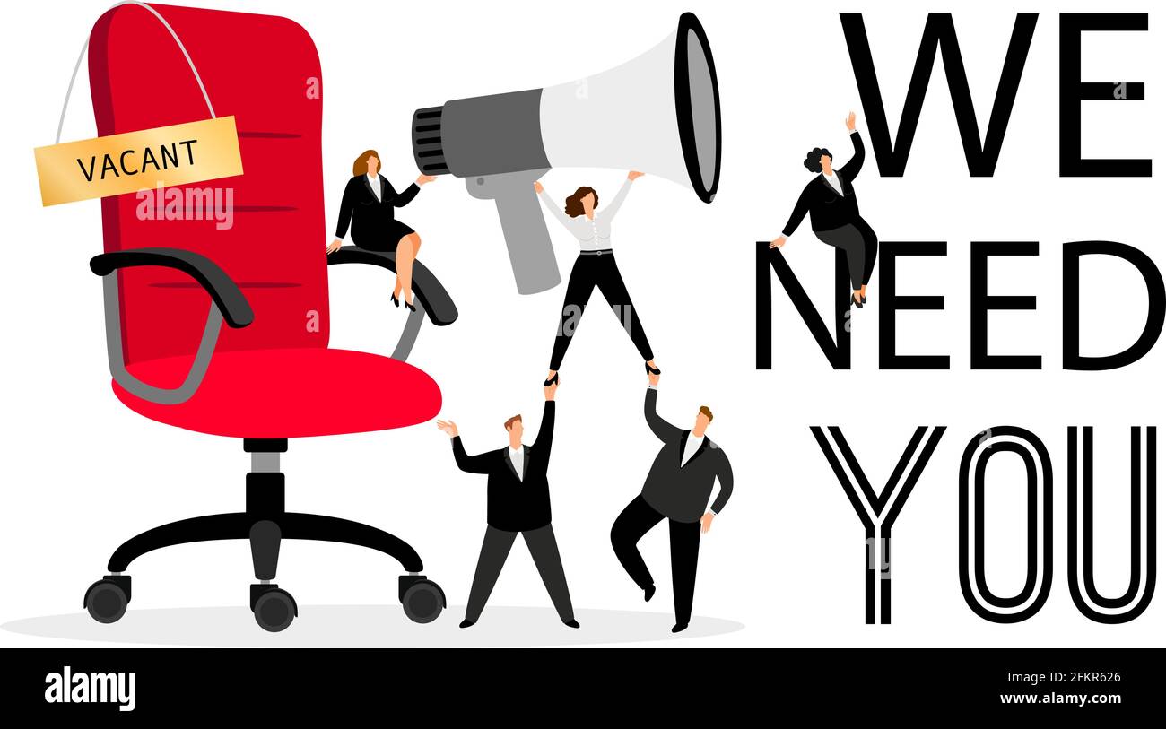 Hiring office chair. Hiring advertising with people wanted employees ...