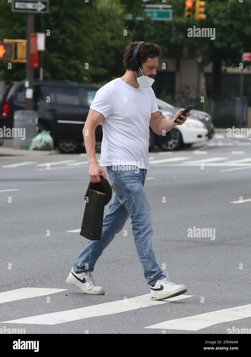 New York - NY - 05/28/2020 - Sebastian Stan (wearing a face mask ...