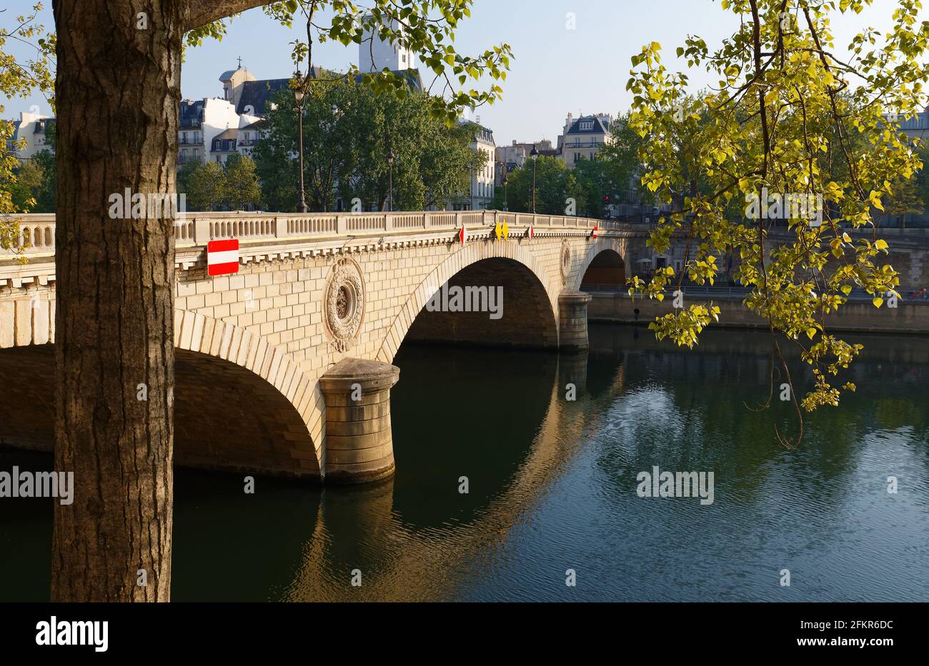 The Louis Philippe bridge at sunny morning ,Paris,France Stock Photo ...