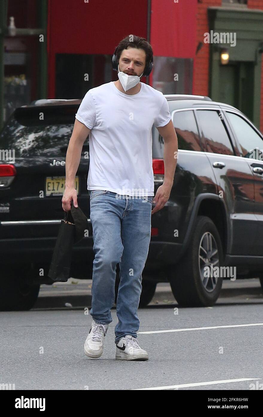 New York - NY - 05/28/2020 - Sebastian Stan (wearing a face mask ...