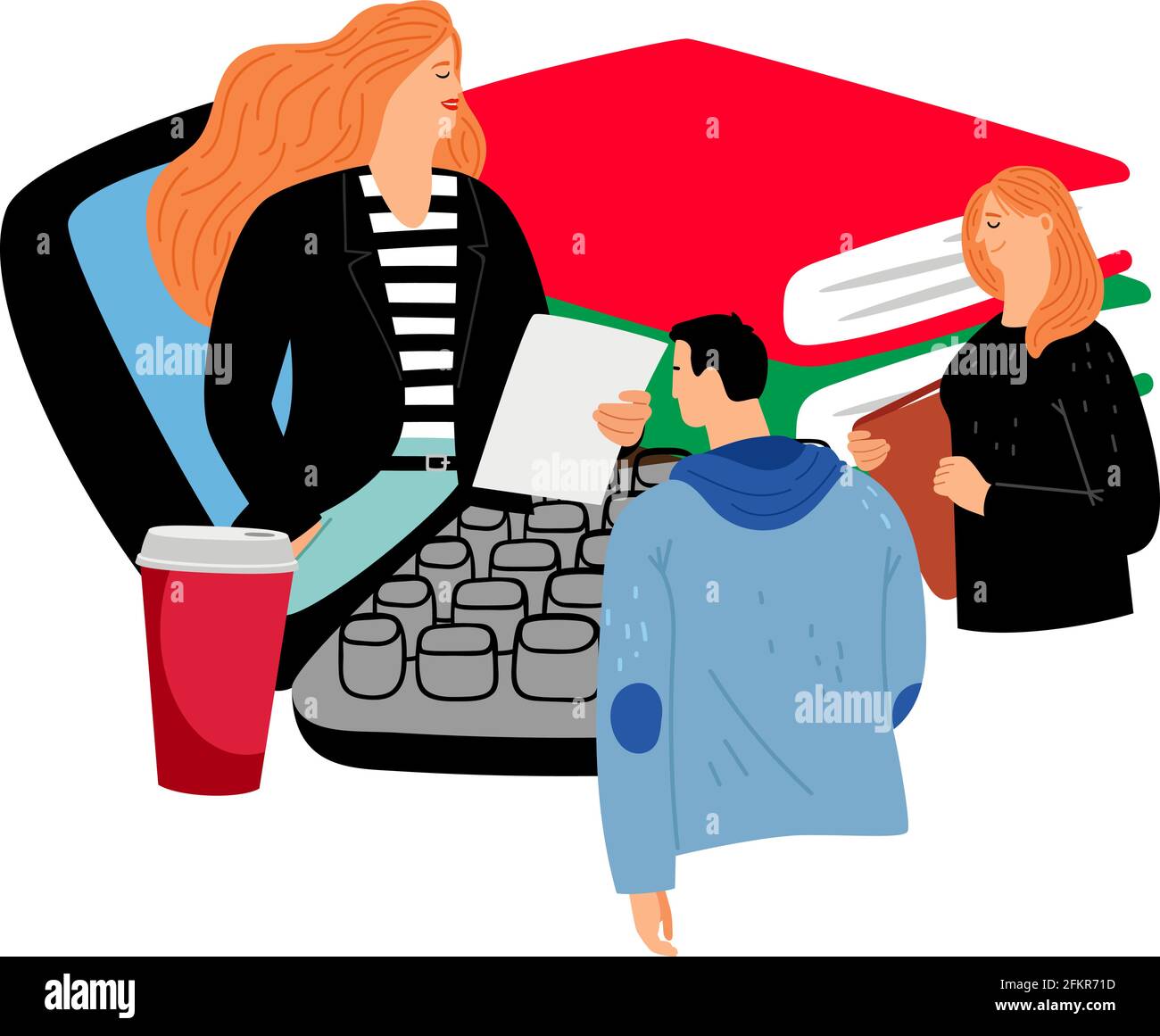 Online training. Internet study, self education concept. Boy girl with ...