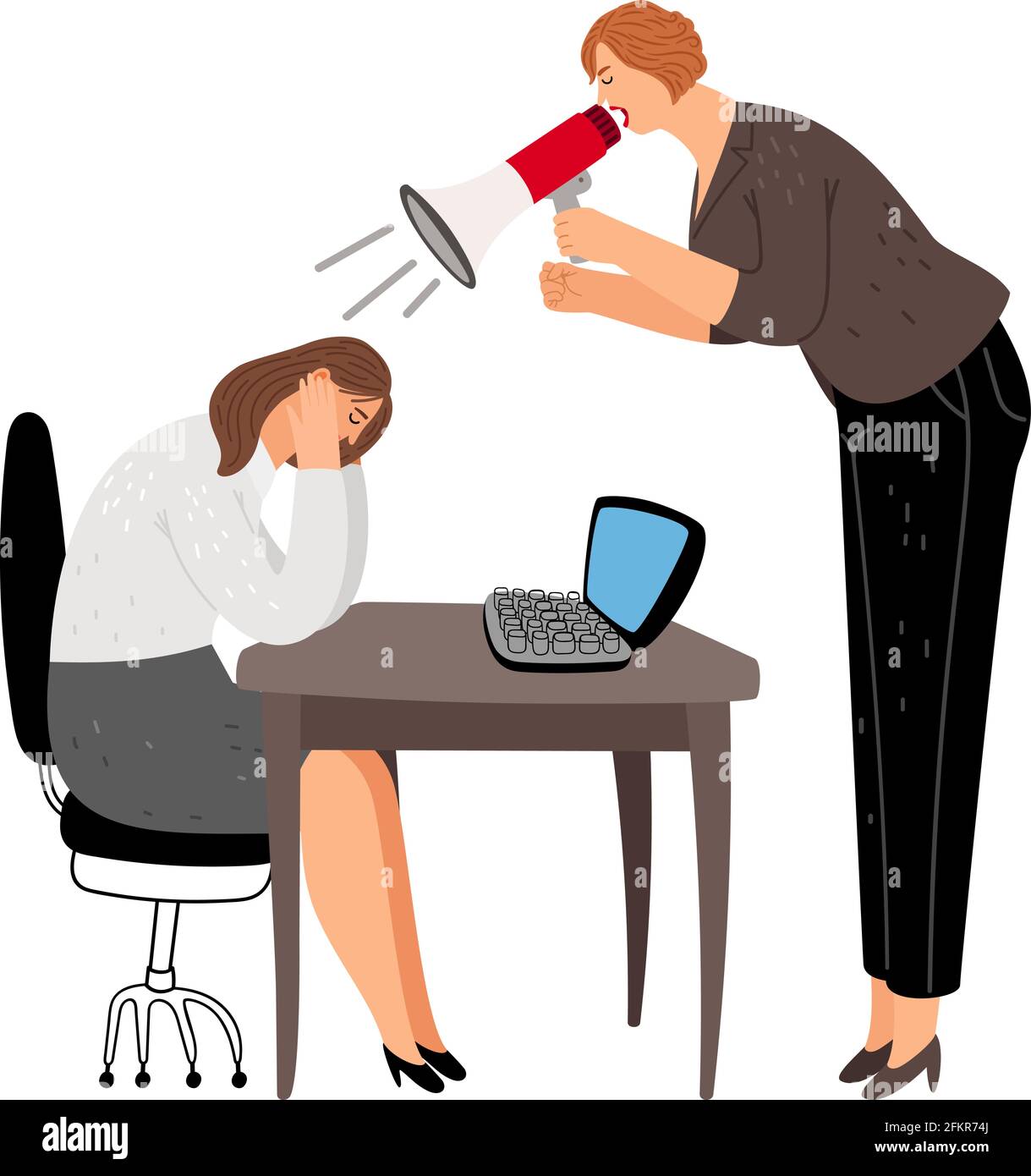 Angry young woman laptop Stock Vector Images - Alamy