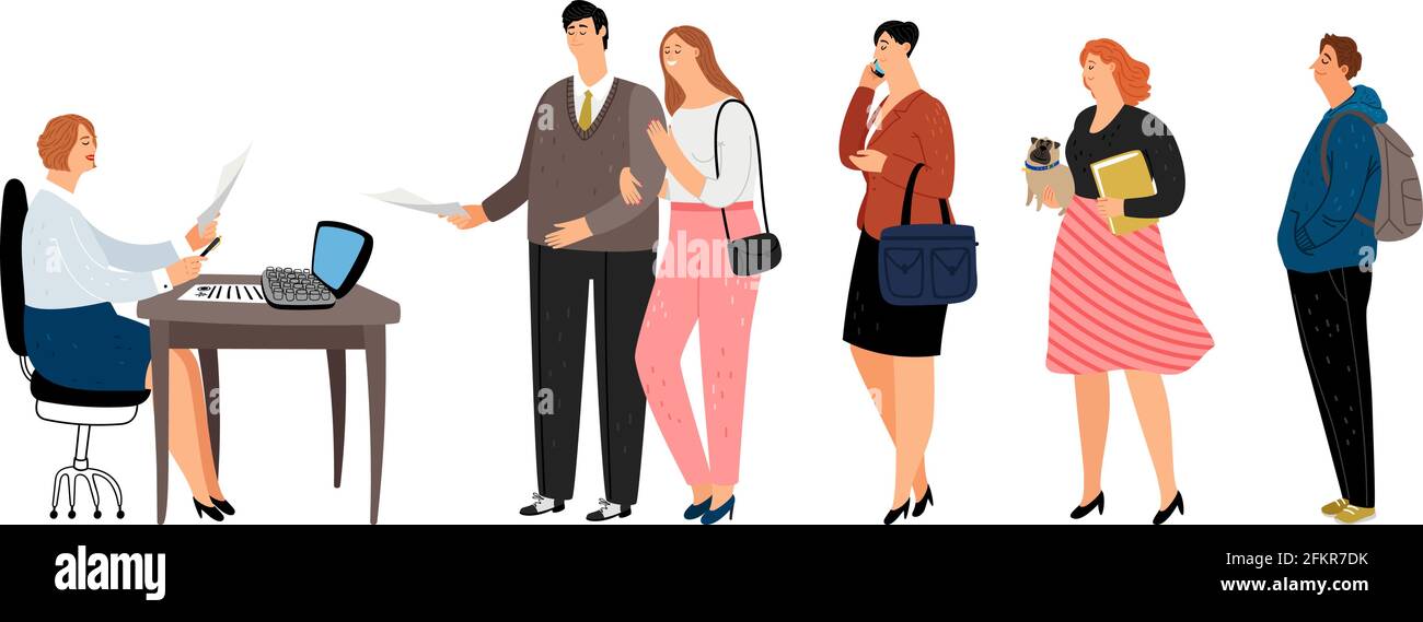 Submission of documents. Reception at administration, social services ...