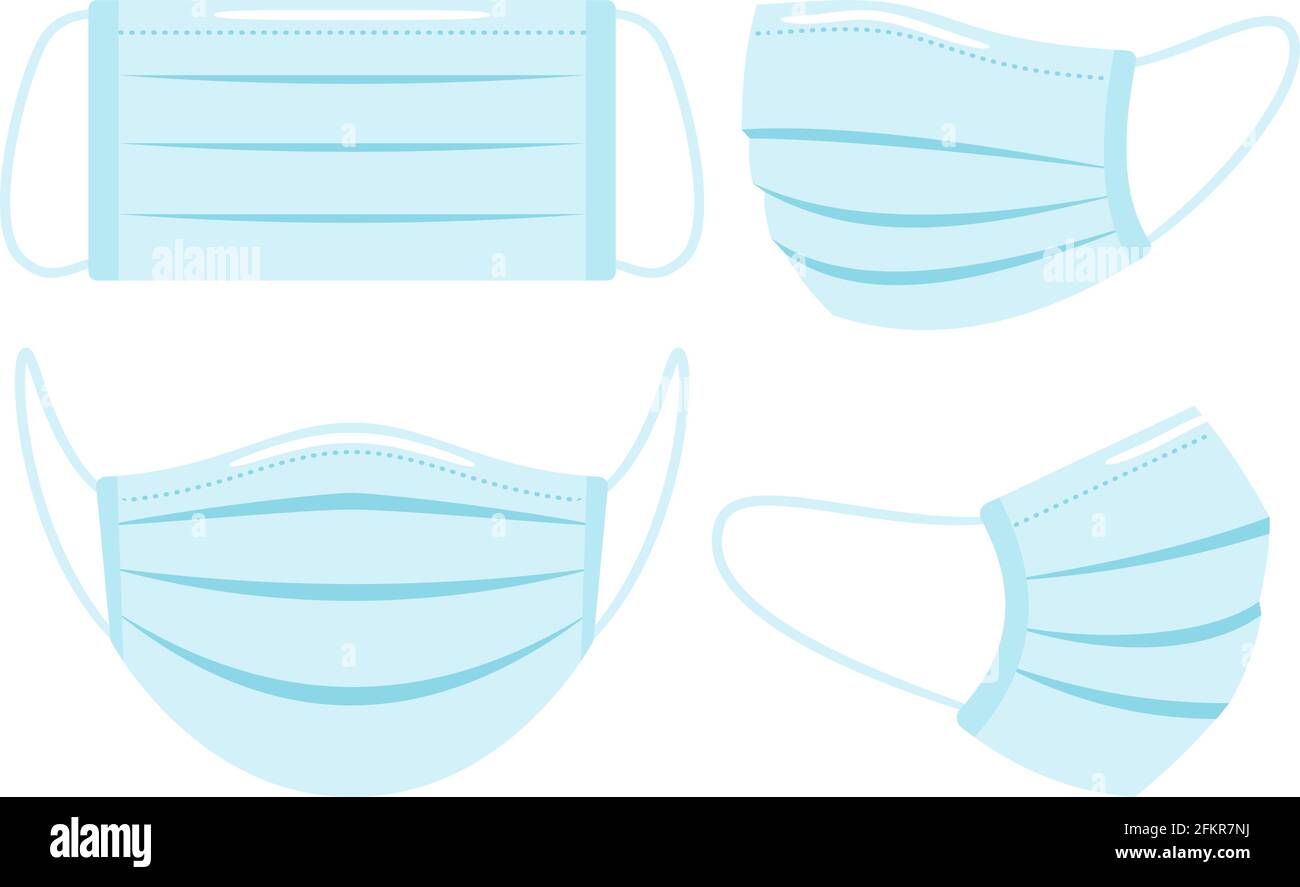 Medical face mask. Flu protection masks isolated on white background ...