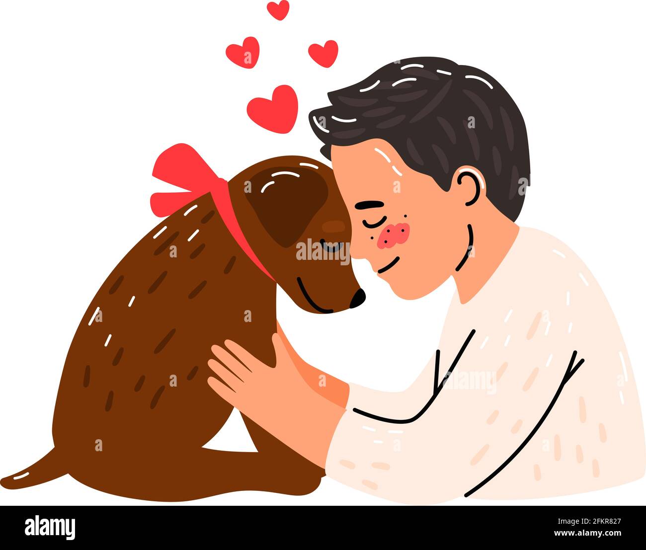 Cute People Hugging Cartoon