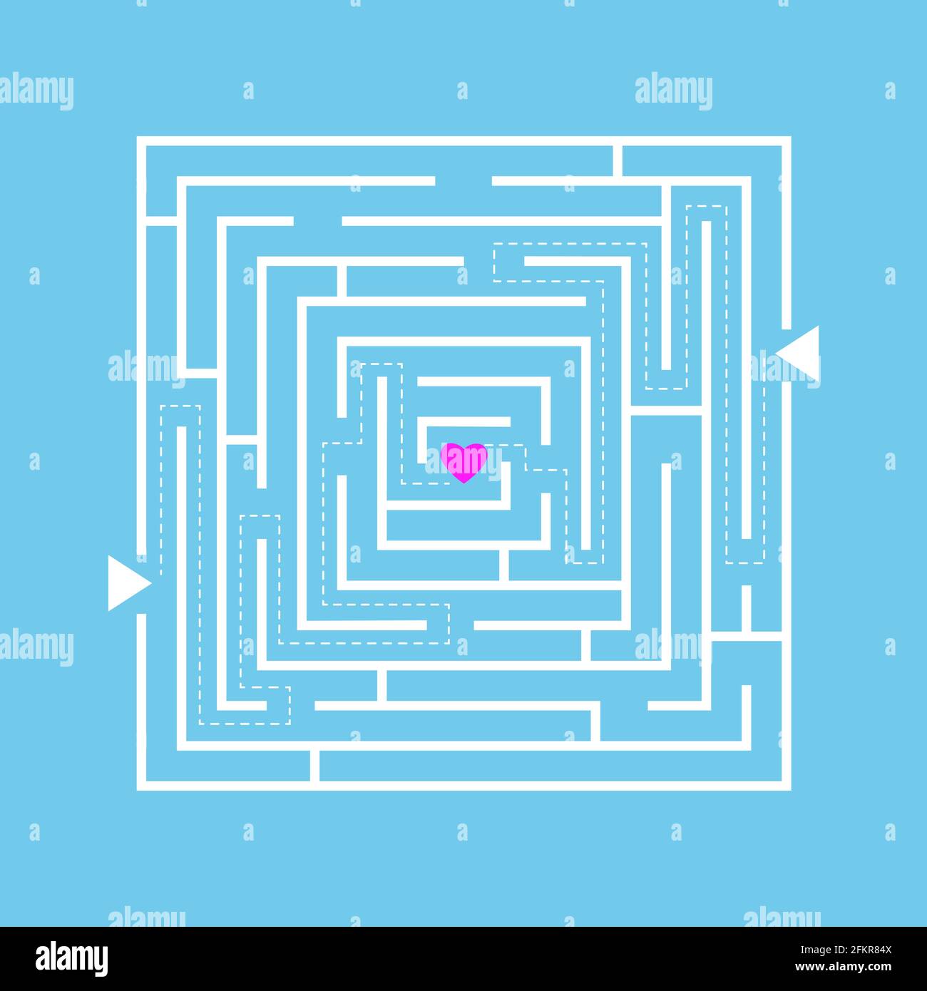 Love maze. Labyrinth game, relationship metaphor. Path for finding ...