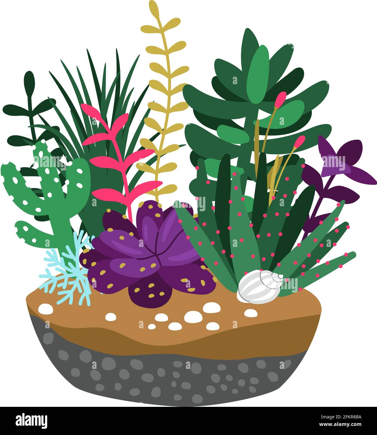 Arrangement of succulents Stock Vector Images - Alamy