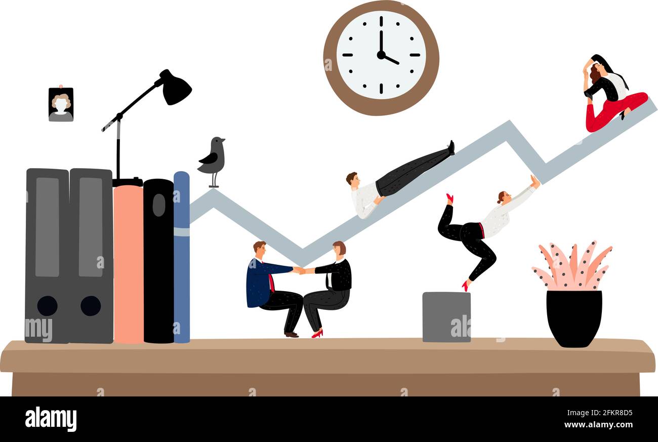 Teamwork from home. Office staff planning, financial strategy ...