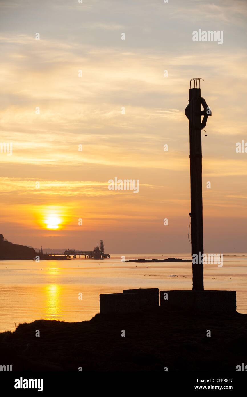 Braefoot Bay at sunrise from Downing Point, Fife, Scotland Stock Photo ...