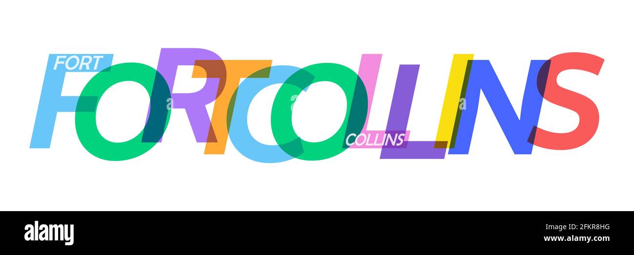 FORT COLLINS. The name of the city on a white background. Vector design ...