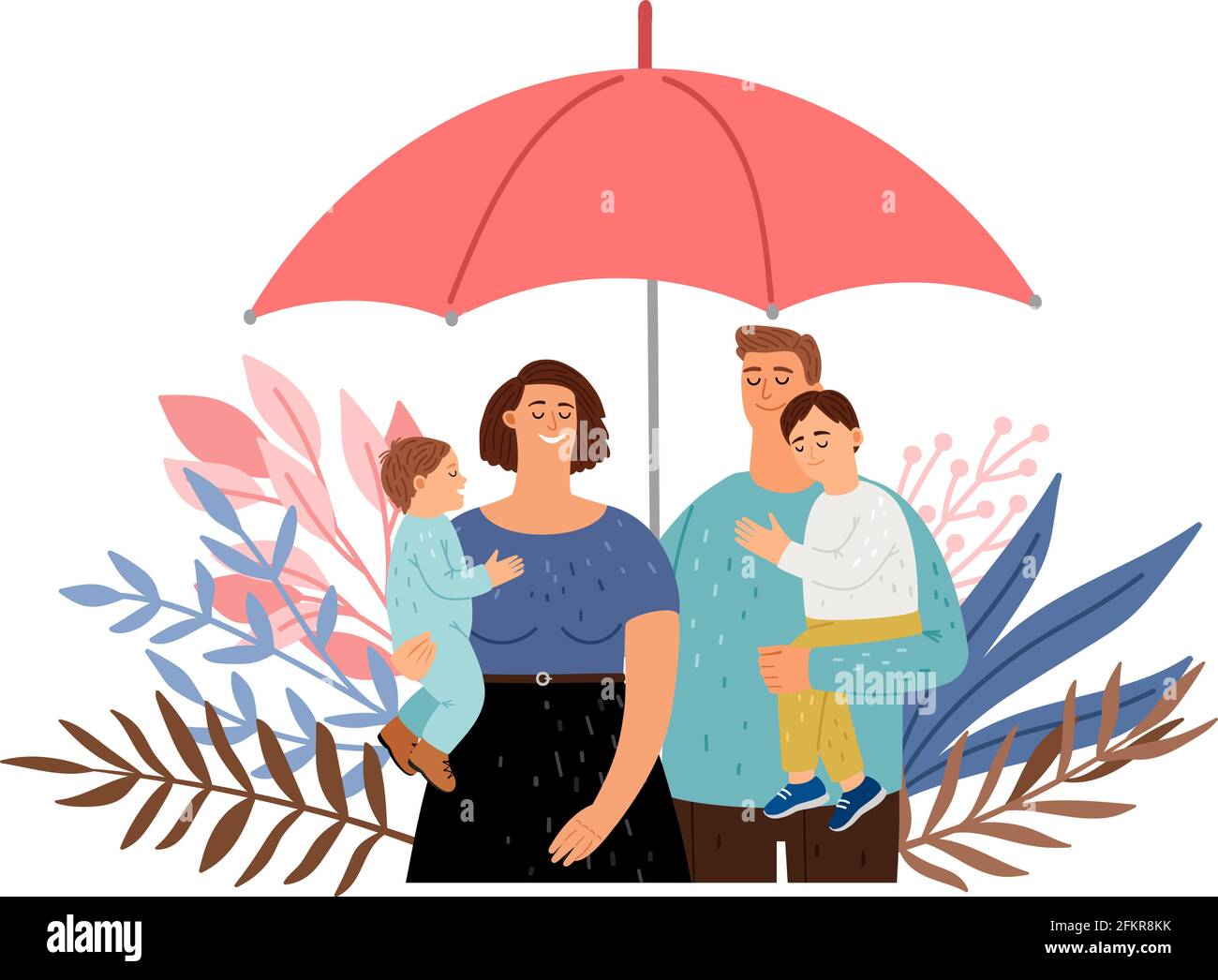 Father daughter umbrella Stock Vector Images - Alamy