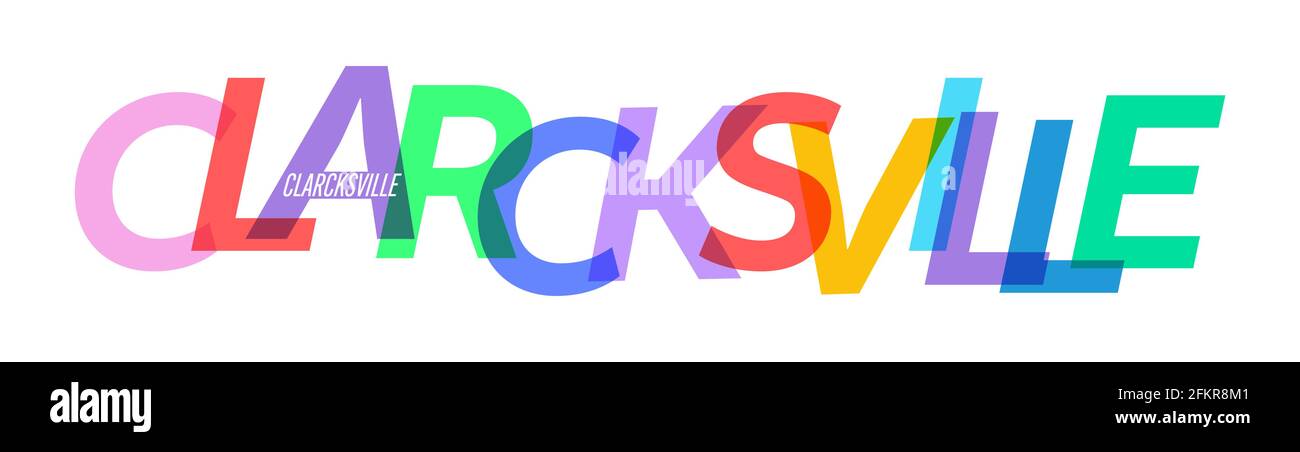 CLARCKSVILLE. The name of the city on a white background. Vector design ...