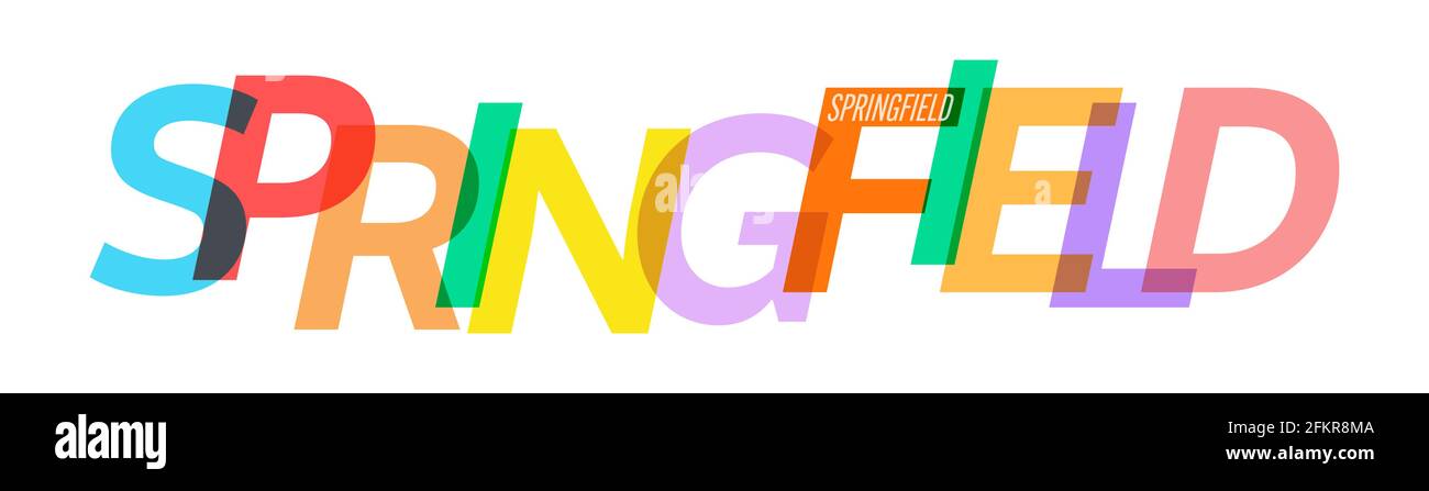 SPRINGFIELD. The name of the city on a white background. Vector design ...