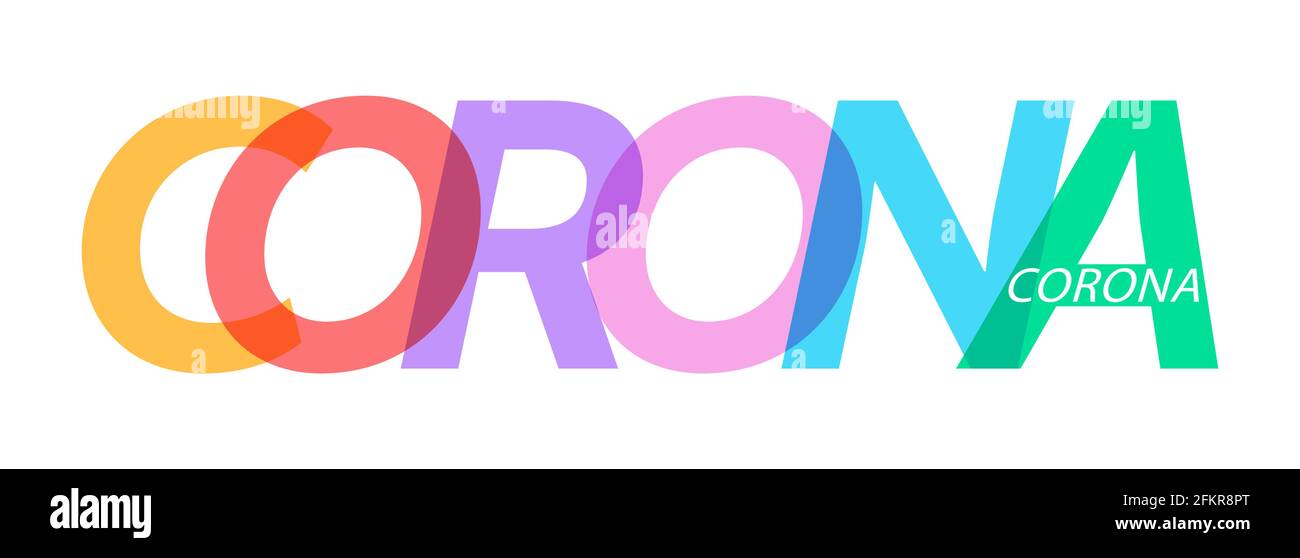 CORONA. The name of the city on a white background. Vector design ...