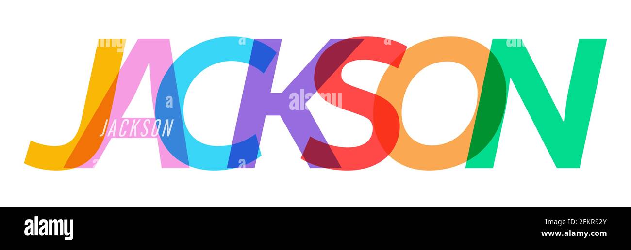 JACKSON. The name of the city on a white background. Vector design ...