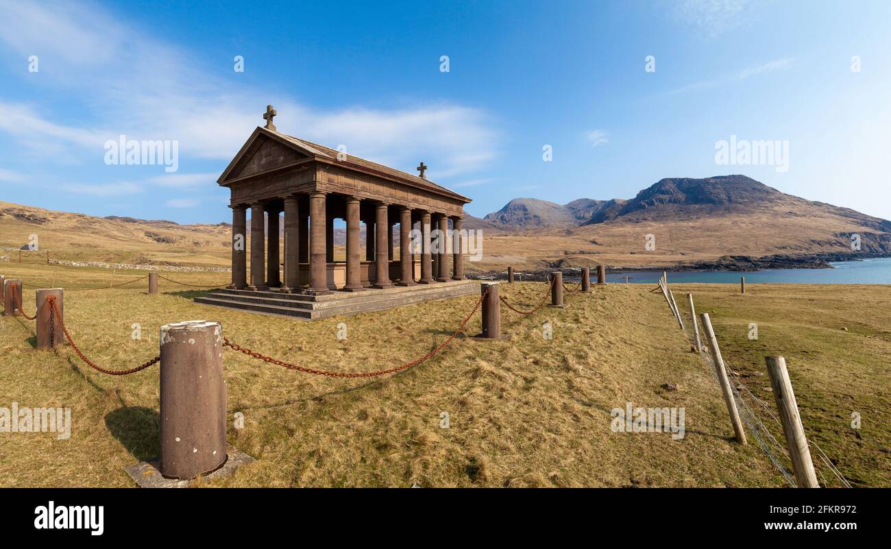 The Bullough Mausoleum and the Rum Cuillin hills, Harris Bay, Isle of ...