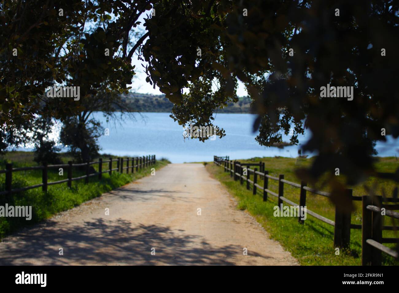 Narrow sandy footpath leading to the riverside Stock Photo - Alamy