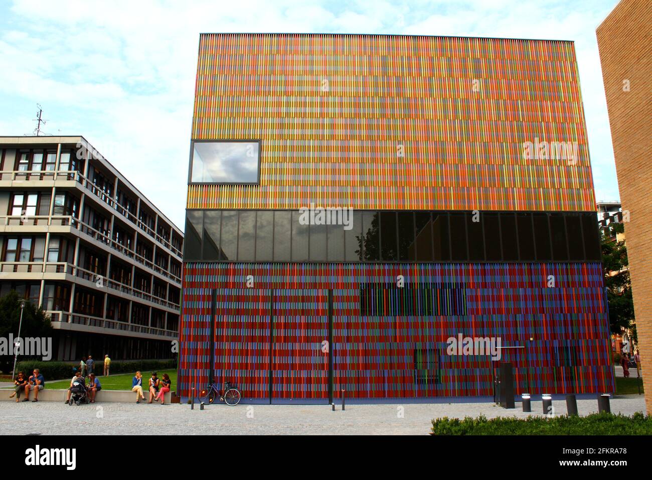 Rainbow colorful facade ceramic louvers rainscreen of Brandhorst Museum ...