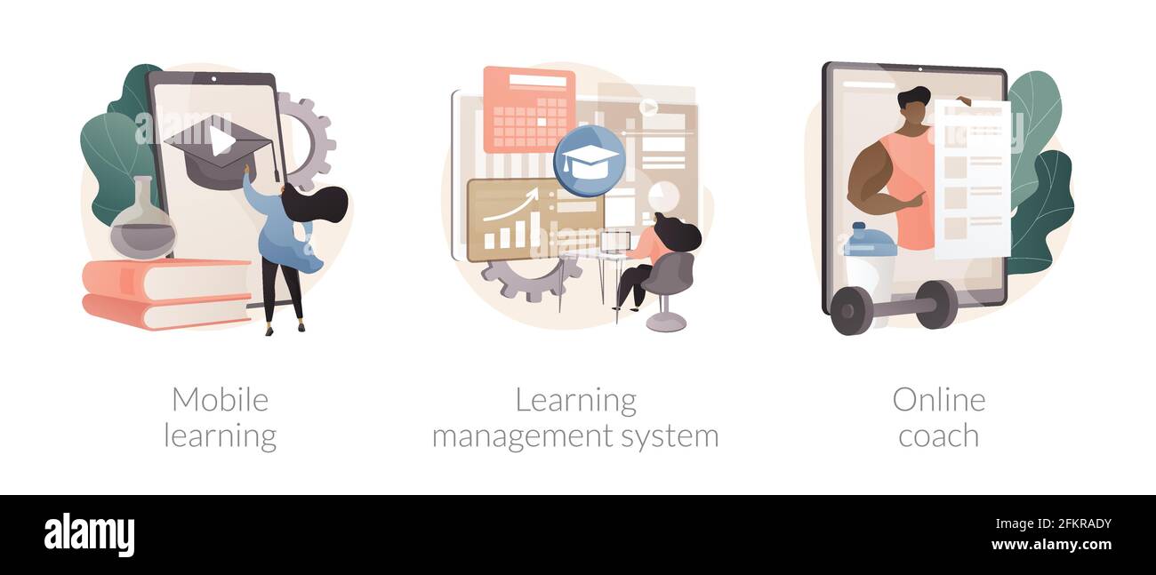Learning management system abstract concept vector illustrations Stock ...