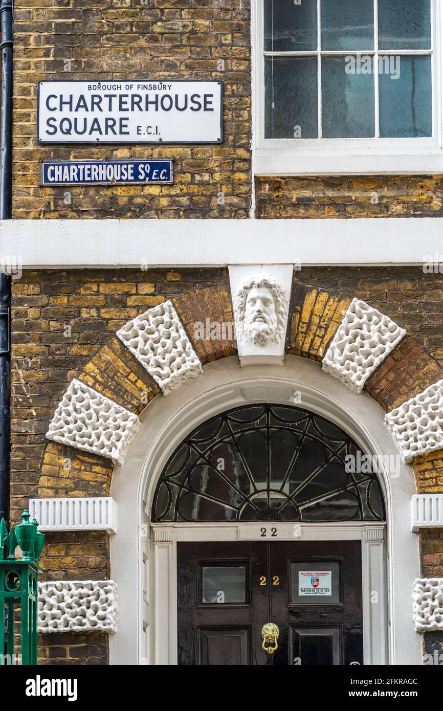 Charterhouse Square EC1 London Street Signs. No 22 Charterhouse Square ...