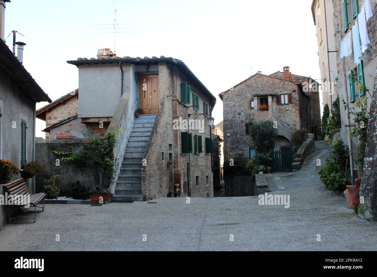 Streetscape in a Tuscan village, Italy Stock Photo - Alamy